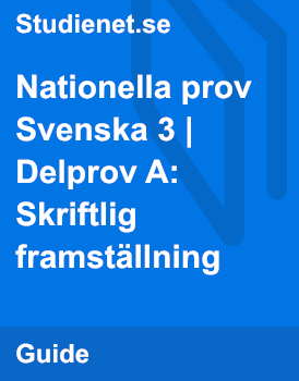 Nationella Prov | Exempel på Delprov A i Svenska 3 | Studienet.se
